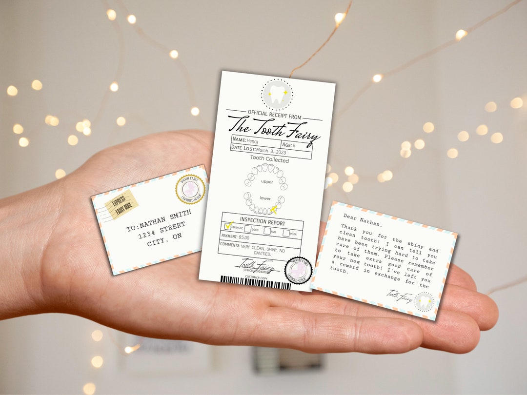 EDITABLE Mini Official Tooth Fairy Bundle Tiny Lost Tooth Letter Record ...