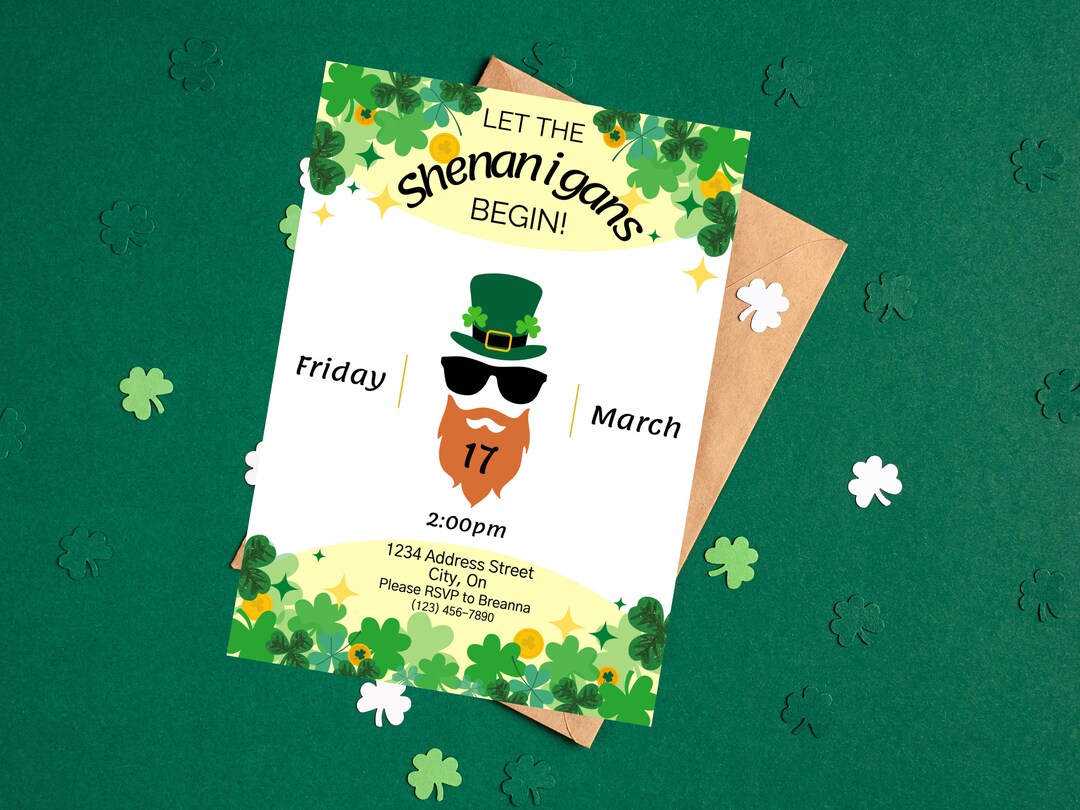 EDITABLE St Patrick's Day Party Invitation St Patty's Day Party Invite ...