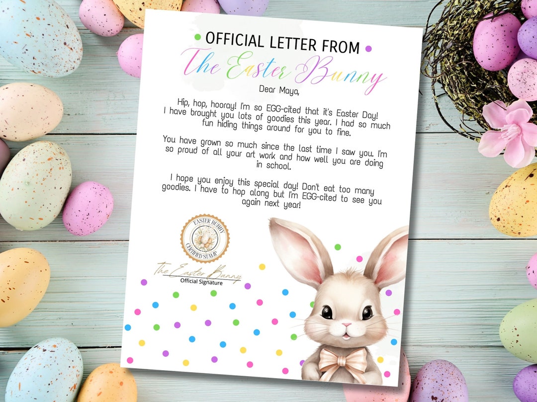 EDITABLE Official Easter Bunny Letter From the Desk of the Easter Bunny ...