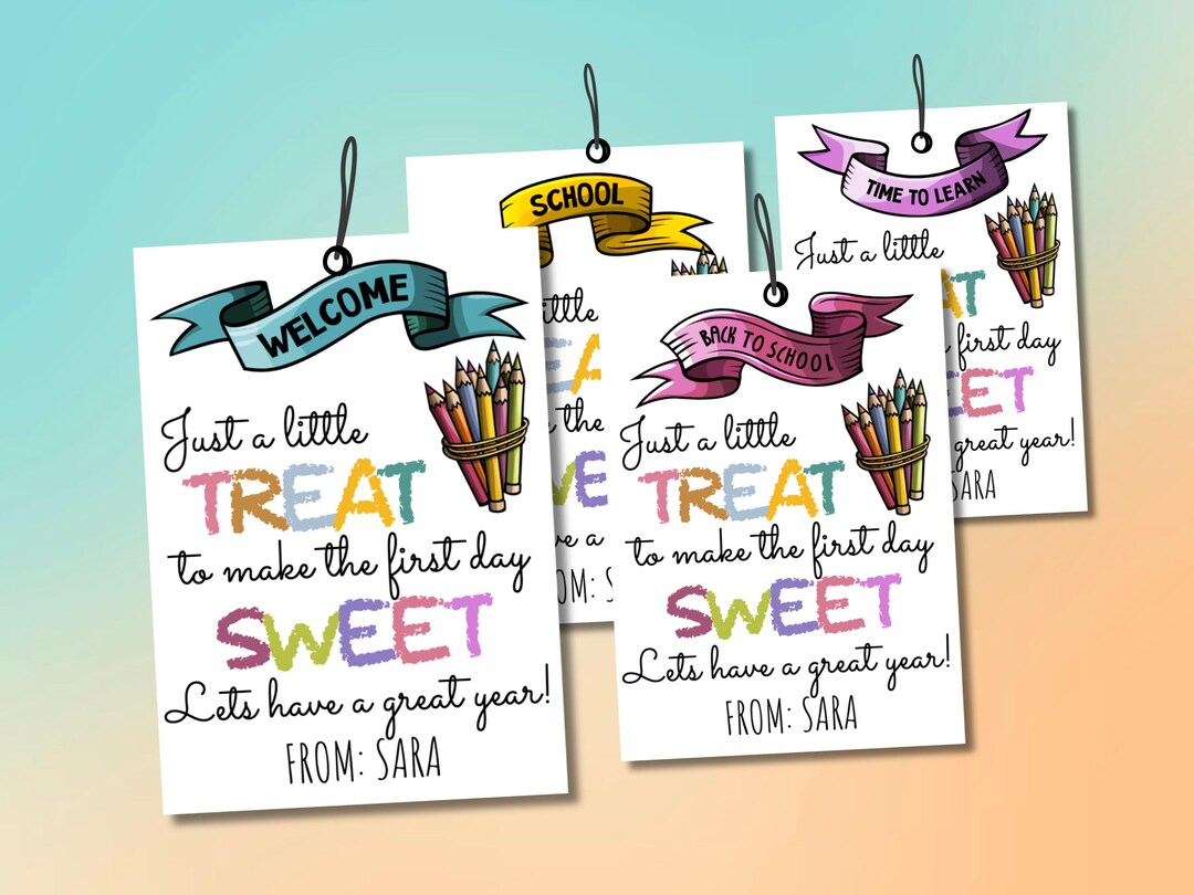 EDITABLE First Day of School Gift Tag Template Printable Instant ...