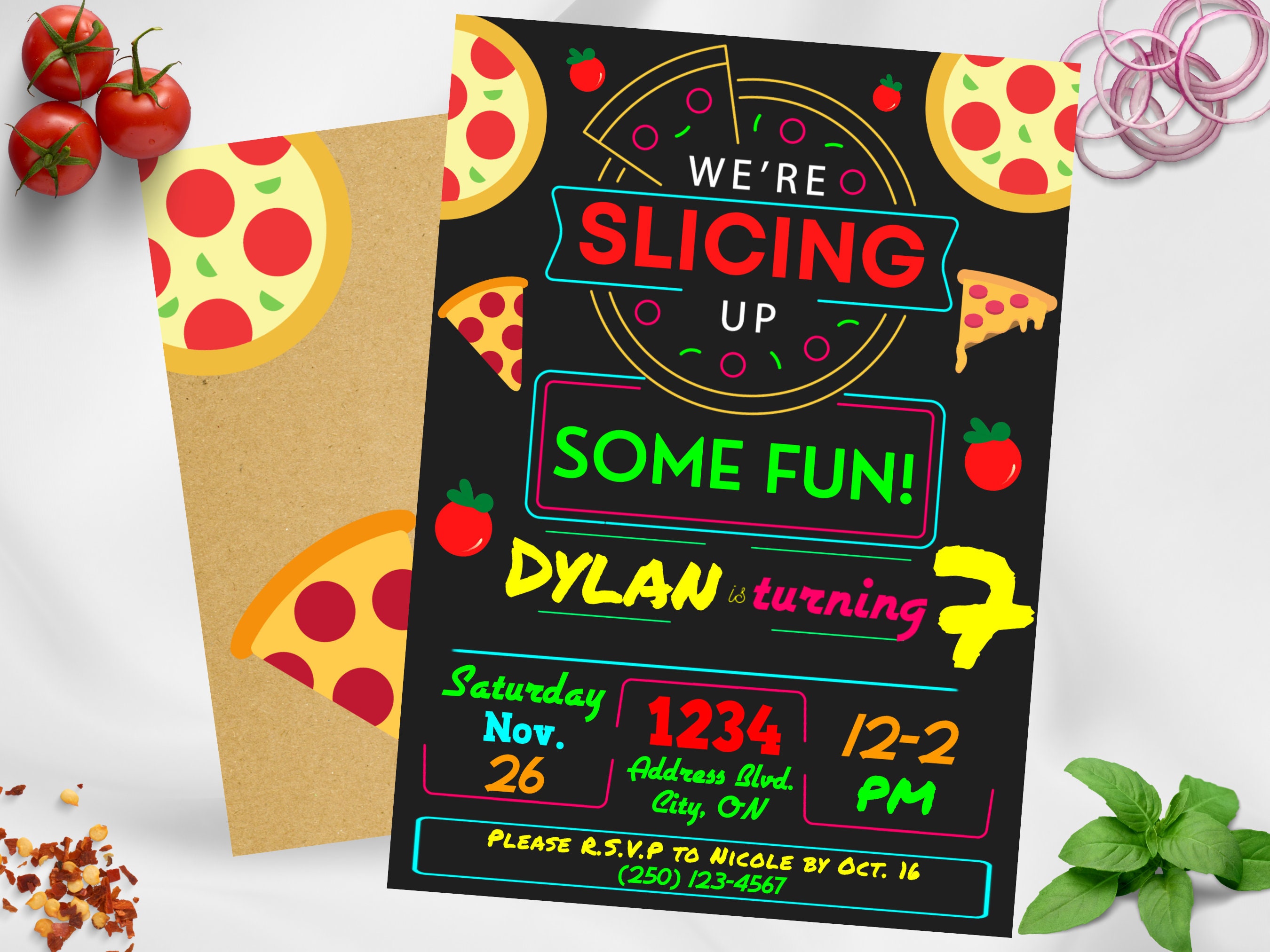 EDITABLE Pizza Party Invitation Pizza Chef Birthday Party - Etsy