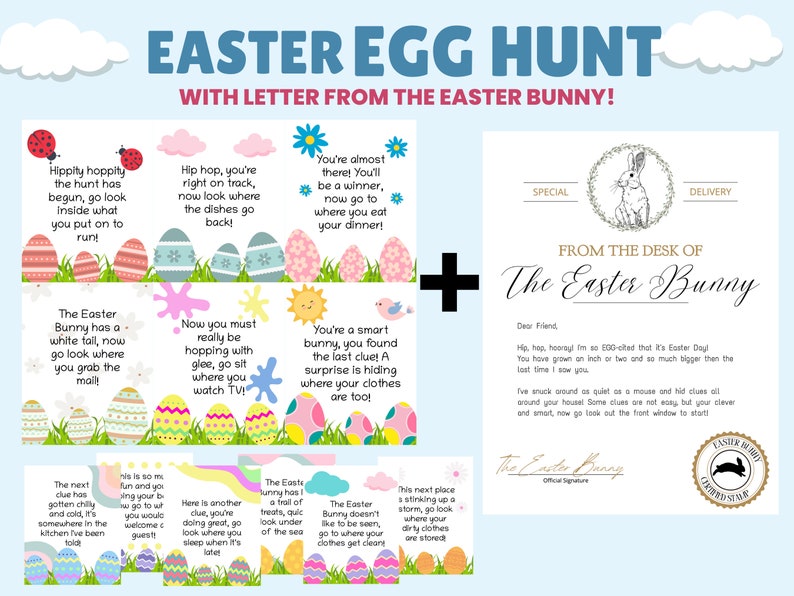 Printable Indoor Easter Scavenger Hunt With Easter Bunny - Etsy