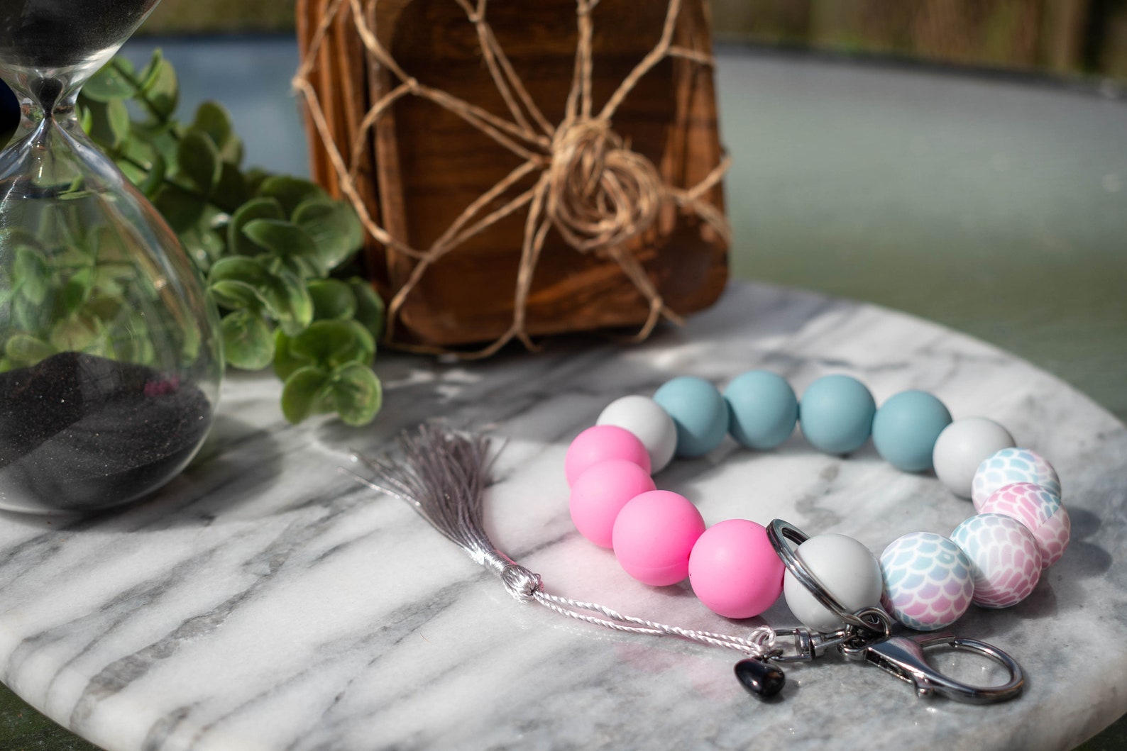 Mermaid Scale Silicone Bead Keychain Pretty Bead Keychain for - Etsy