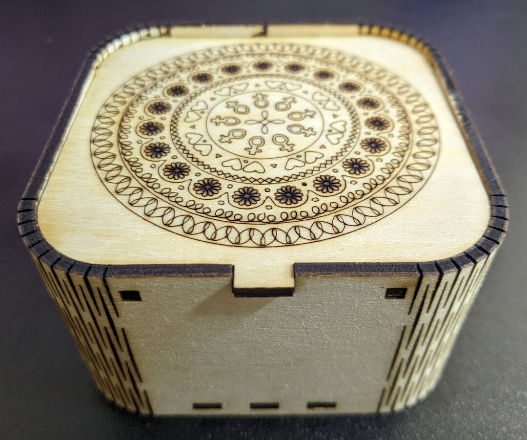DIY Wooden Box With Mandala Rangoli - DXF, SVG Vector Cut File for ...