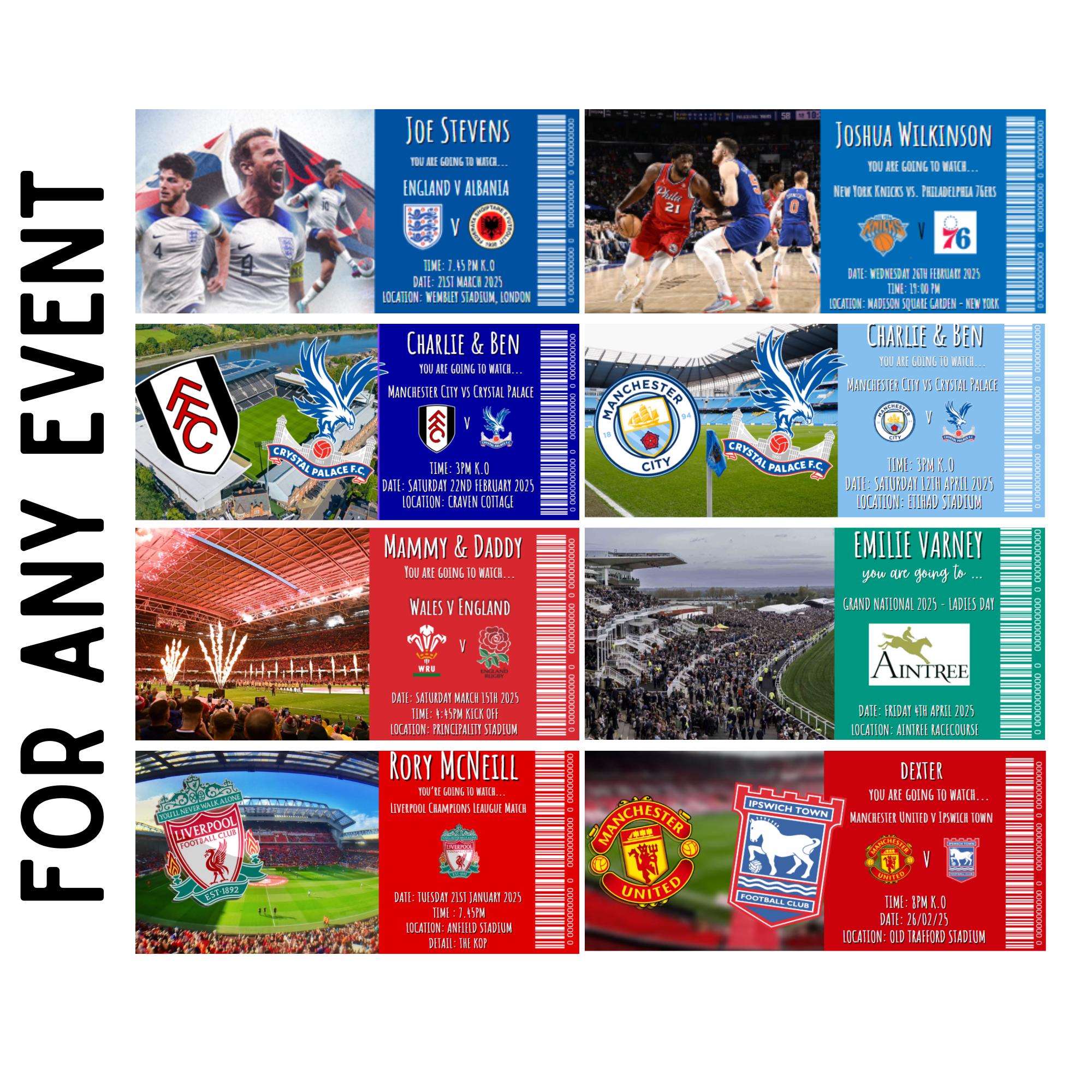 Sports - Footie Custom / Personalised Event Ticket - Any Theatre ...