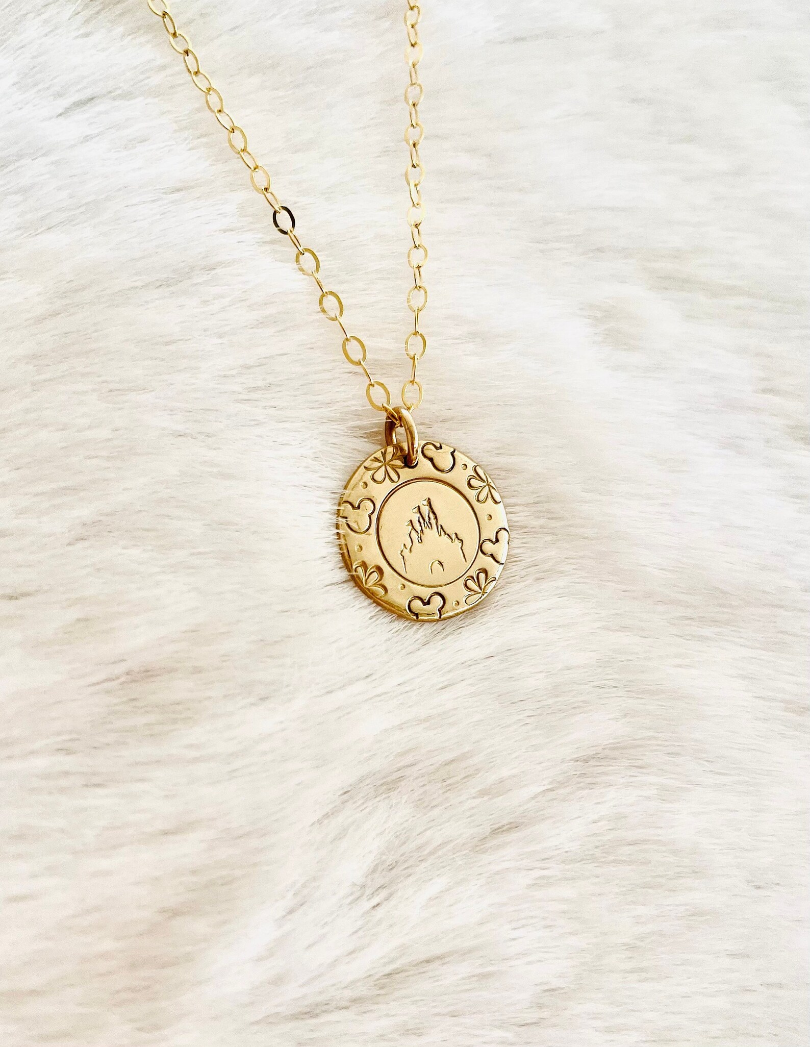 Stamped Castle Necklace 14k Gold Filled Sterling Silver - Etsy