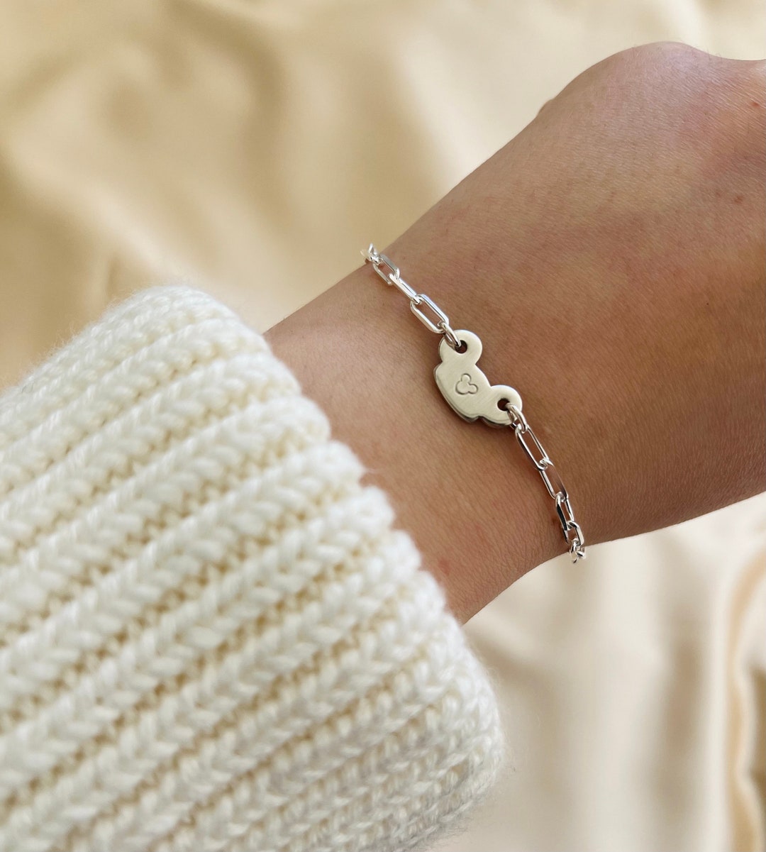 Silver Mouse Ears Bracelet | Dainty Sterling Silver Bracelet ...