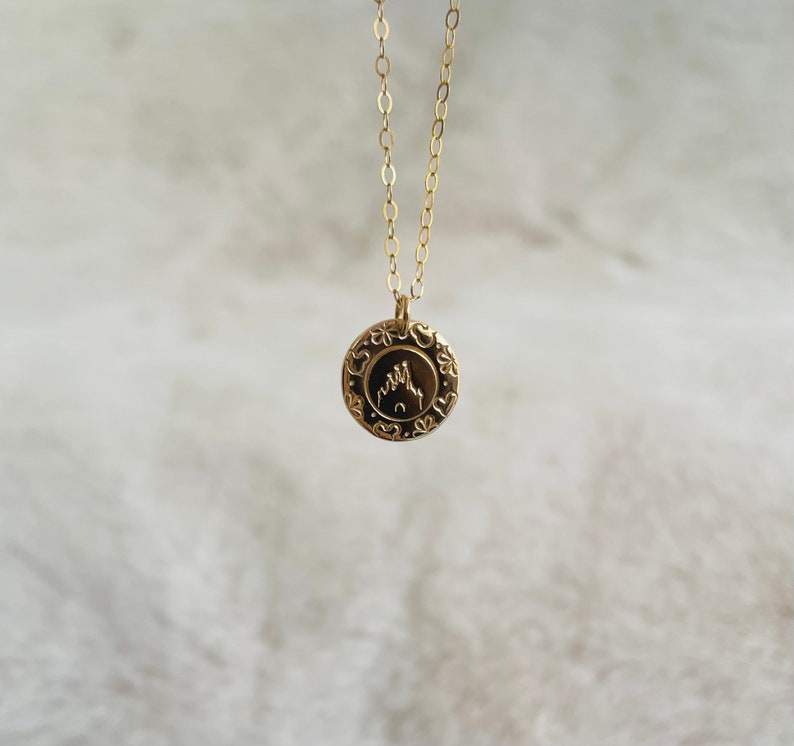 Stamped Castle Necklace | 14k Gold Filled, Sterling Silver | Dainty ...