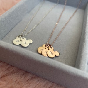 Dainty Mouse Necklace With Initial | 14K Gold Filled | Sterling Silver ...