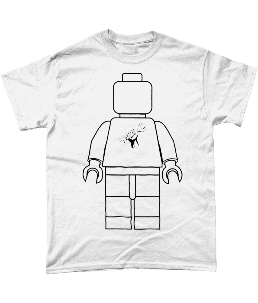 Gildan Heavy Cotton T-shirt Lego Worker Old Forge Logo Rear - Etsy