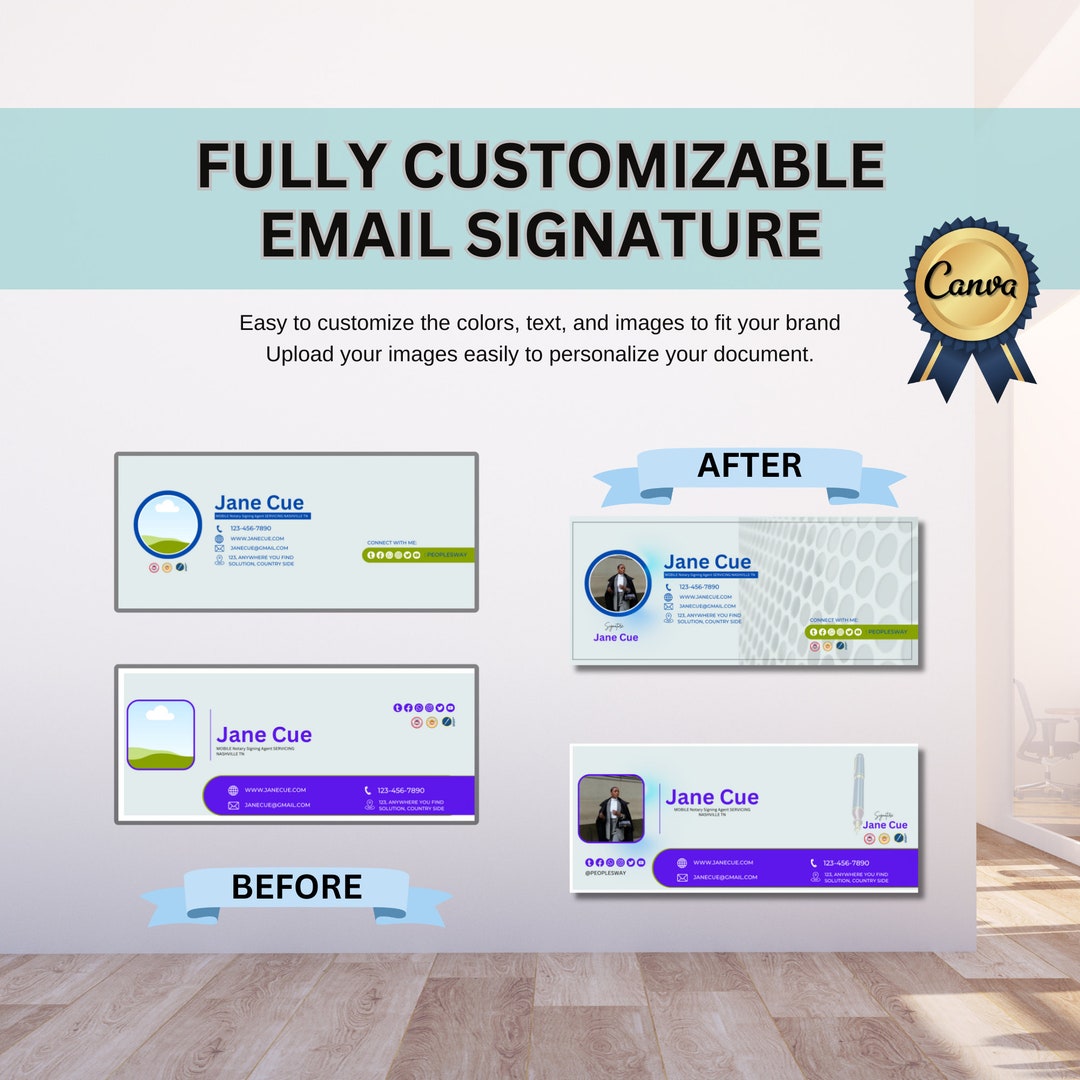 Notary Gmail Signature Template, Editable Notary Email Signature ...