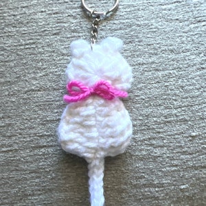 Cat Keychain Crochet Plush Keyring 4 Bag Charm Purse or Backpack ...