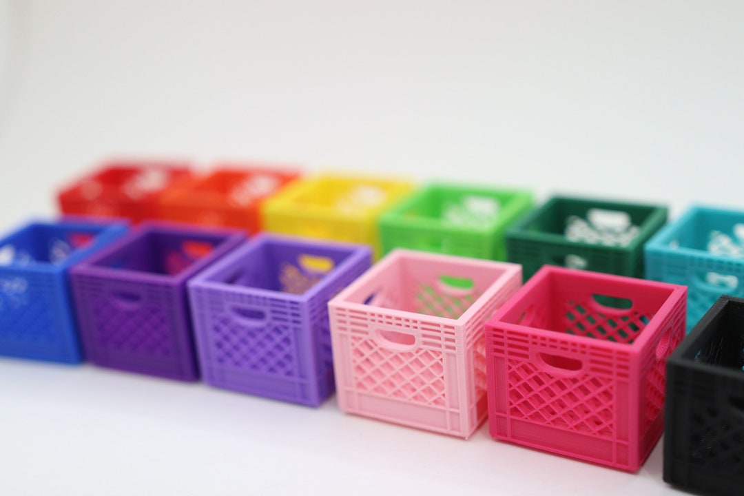 Mini Milk Crate Desk Organizer, Colorful Miniature Storage - Etsy