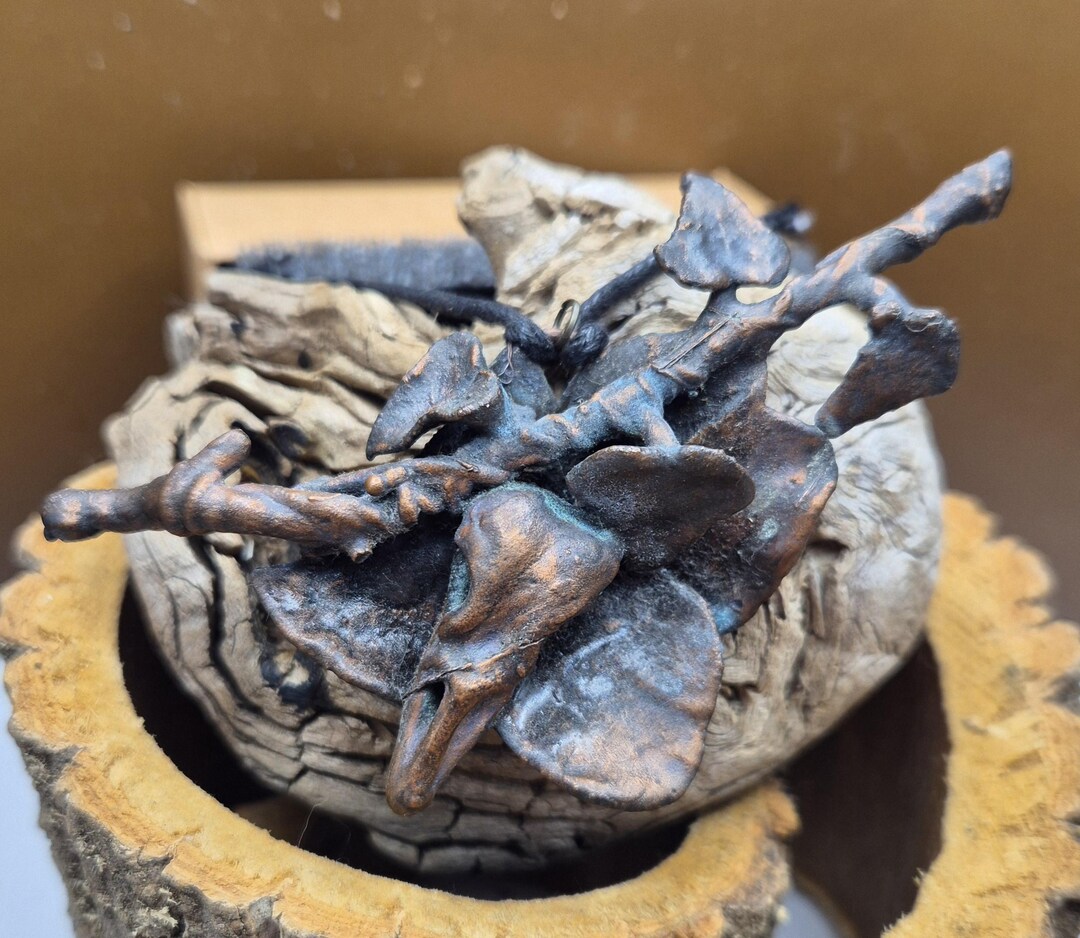 Electroformed Copper Compilation Pendant. Real Ivy, Real Hydrangea ...