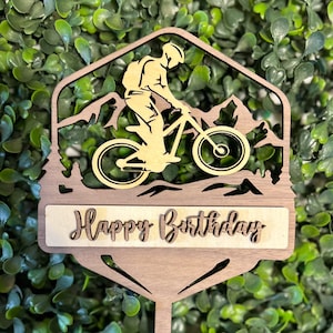 Bicycle Cake Topper, Cyclist Cake Topper, Mountain Bike Cake Topper ...