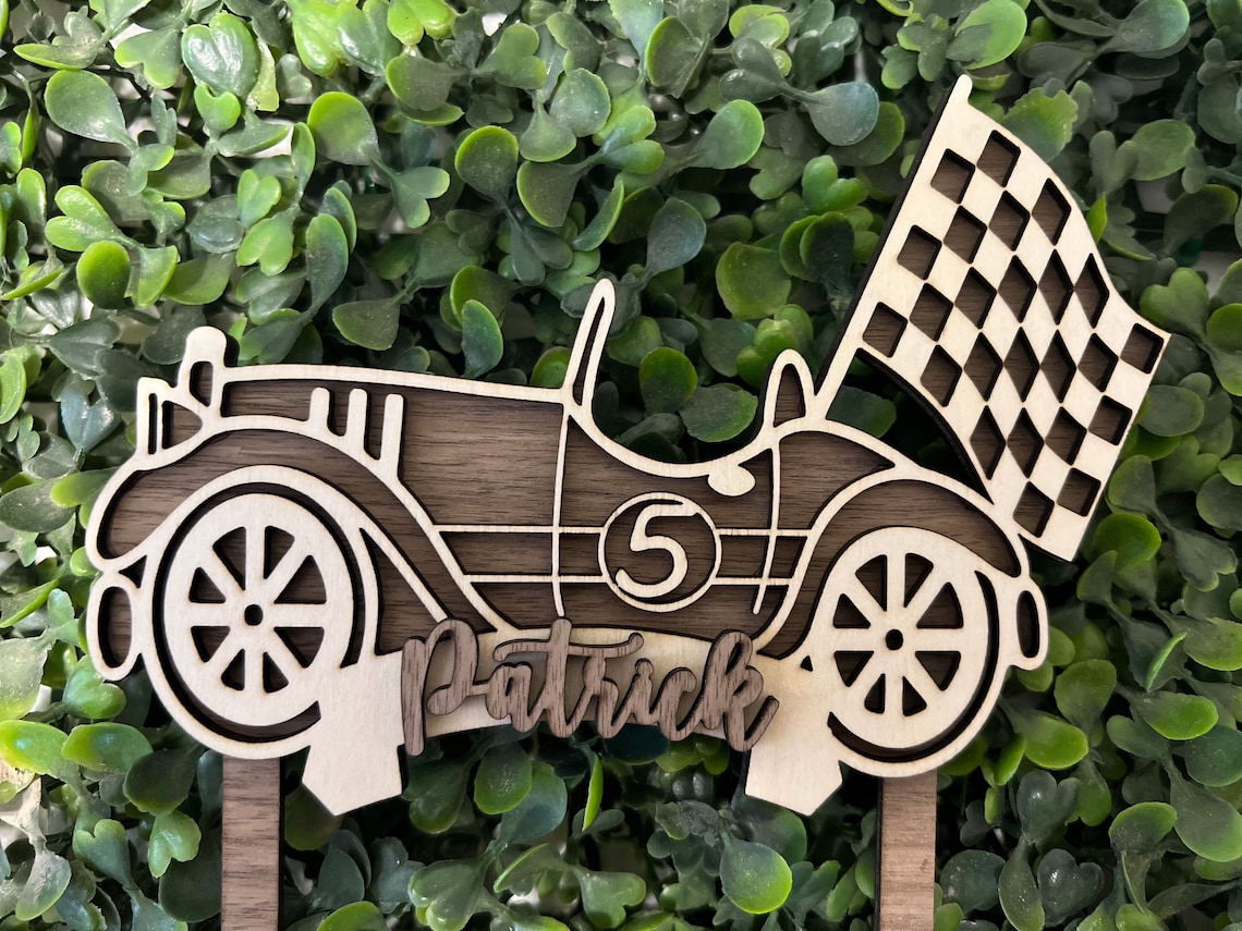 Car Cake Topper Personalized Cake Topper Wood Cake Topper - Etsy