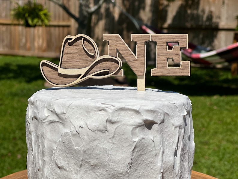 Cowboy Cake Topper, Wood Cake Topper, Cowboy Party, First Birthday Cake ...
