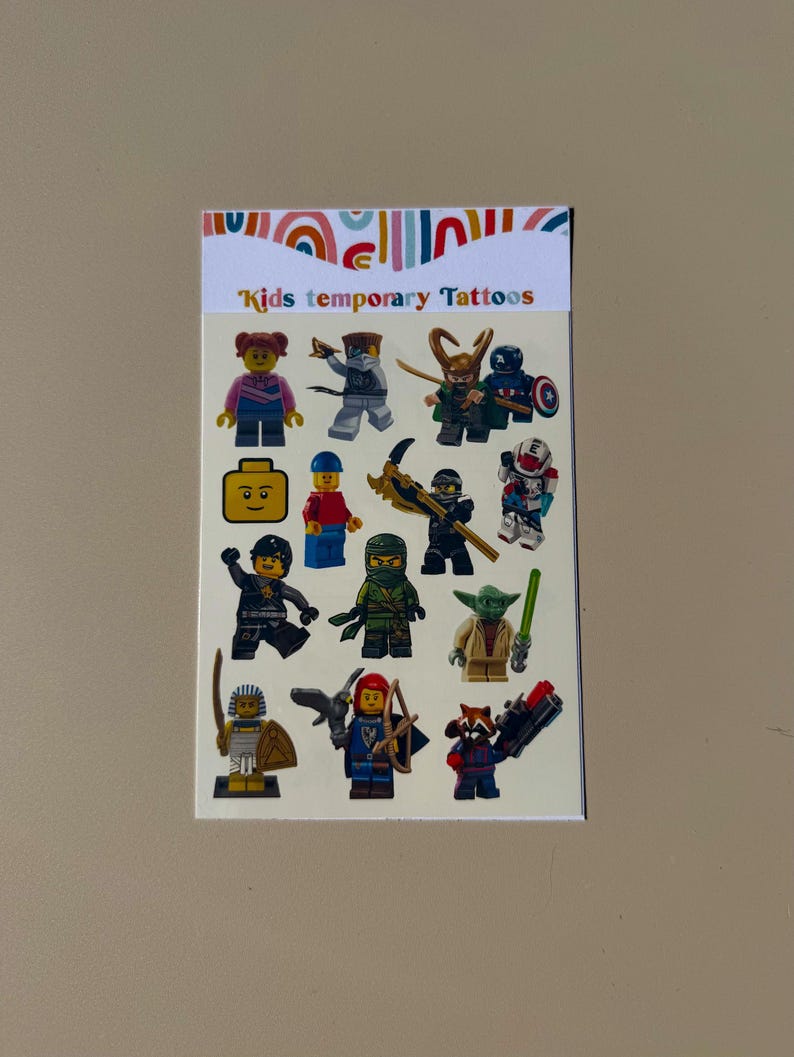 Pokemon, Lego, Temporary Tattoos Waterproof Tattoos, Movie Tattoos - Etsy