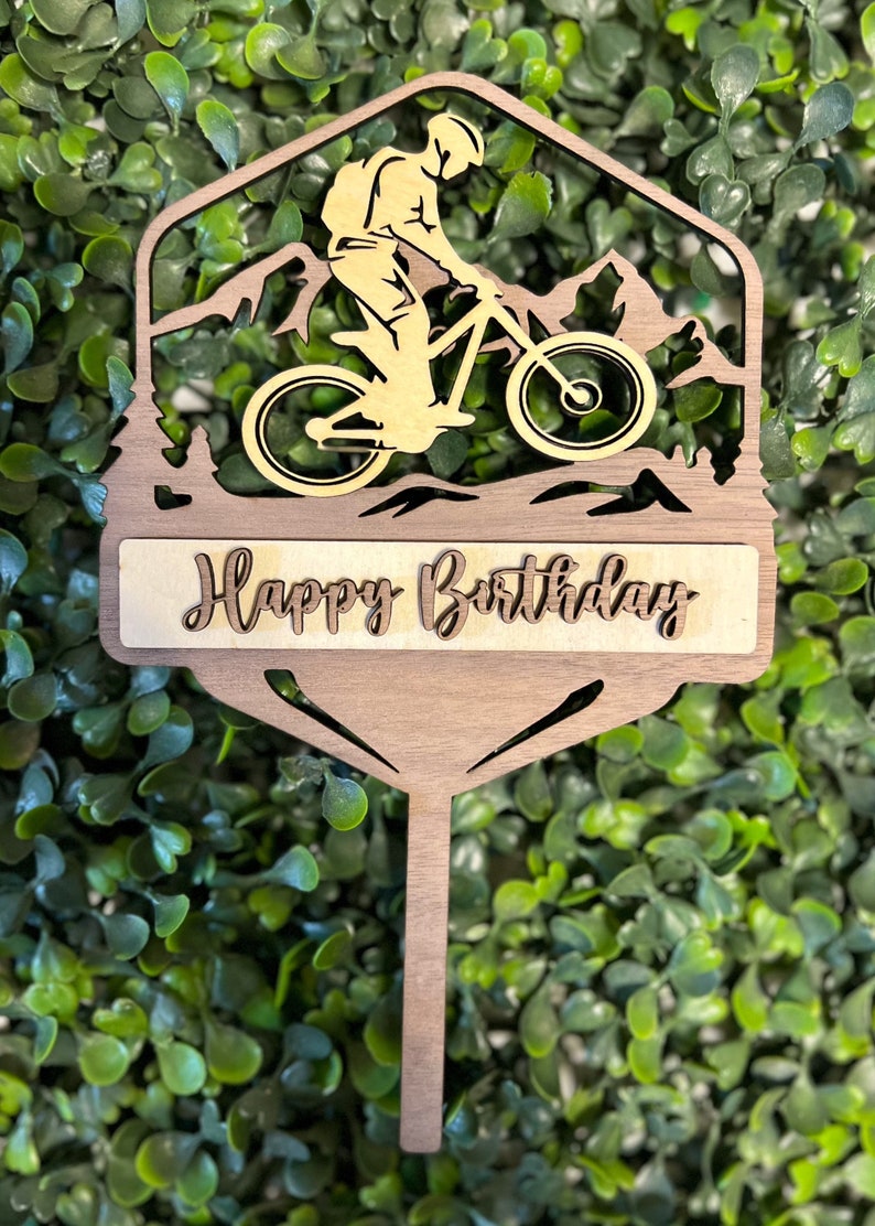 Bicycle Cake Topper Cyclist Cake Topper Mountain Bike Cake - Etsy
