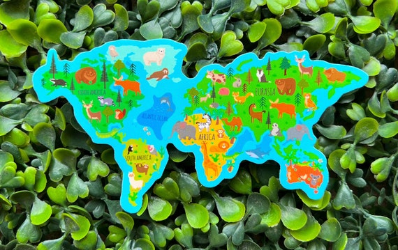 Animals Around the World Sticker Animals Sticker Waterproof - Etsy