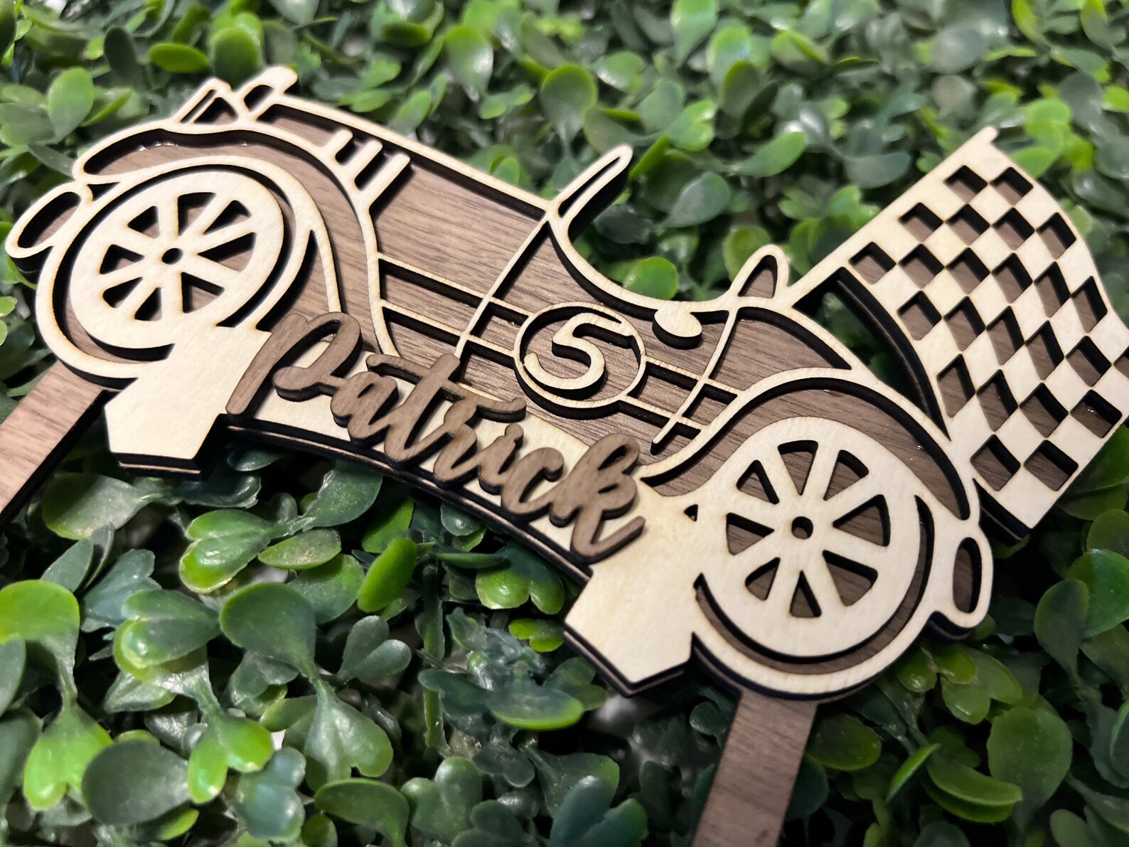 Car Cake Topper, Personalized Cake Topper, Wood Cake Topper, Race Car ...