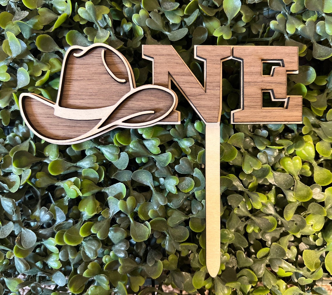 Cowboy Cake Topper, Wood Cake Topper, Cowboy Party, First Birthday Cake ...