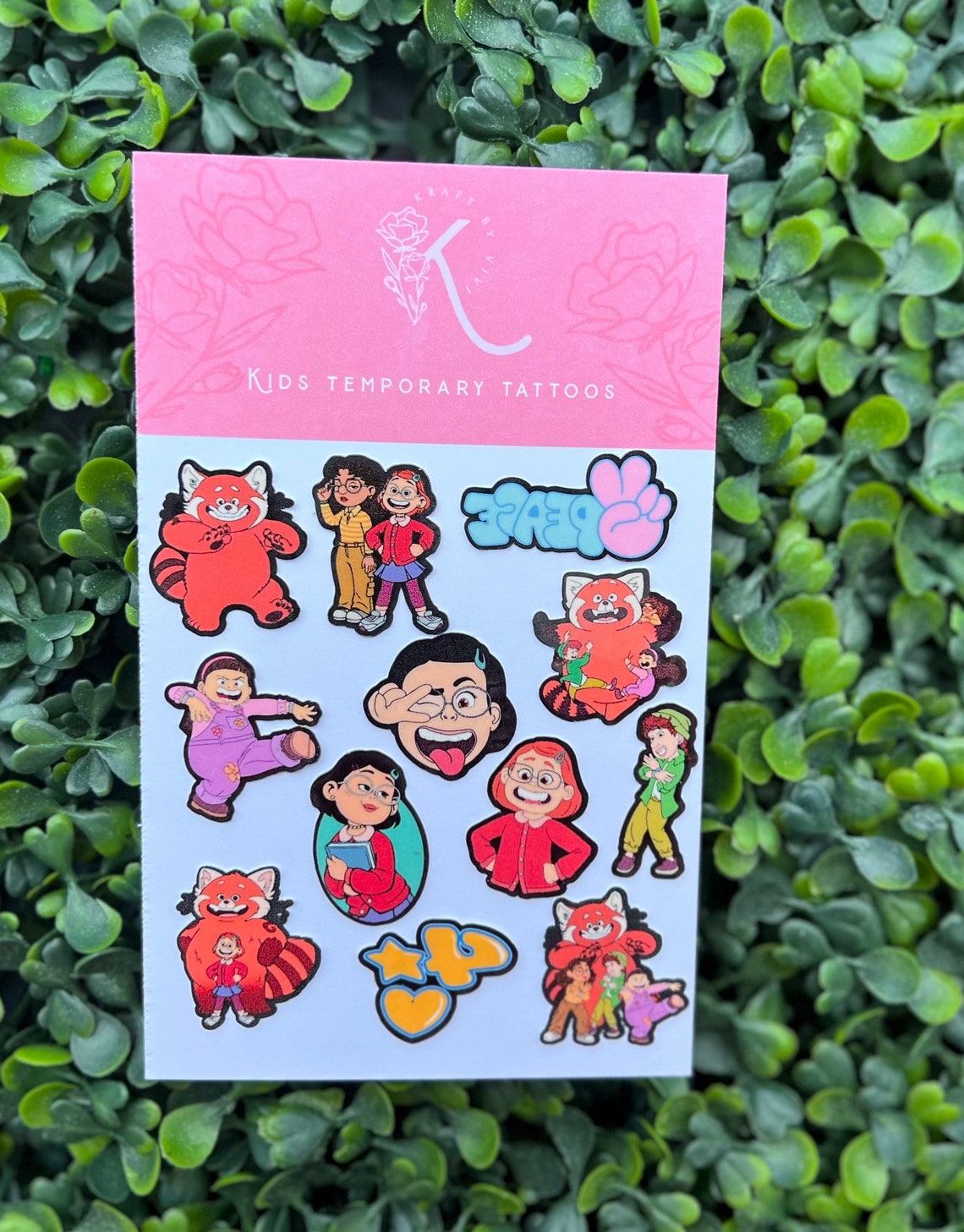 Turning Red Temporary Tattoo 12 Tattoo Stickers Turning Red - Etsy