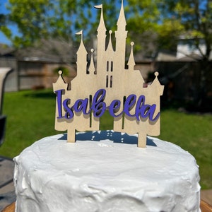 Castle Cake Topper, Princess Cake Topper, Personalized Cake Topper ...
