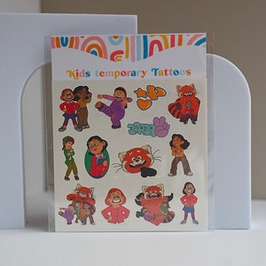 Turning Red Temporary Tattoo, 12 Tattoo Stickers, Turning Red Party ...