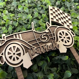 Car Cake Topper, Personalized Cake Topper, Wood Cake Topper, Race Car ...
