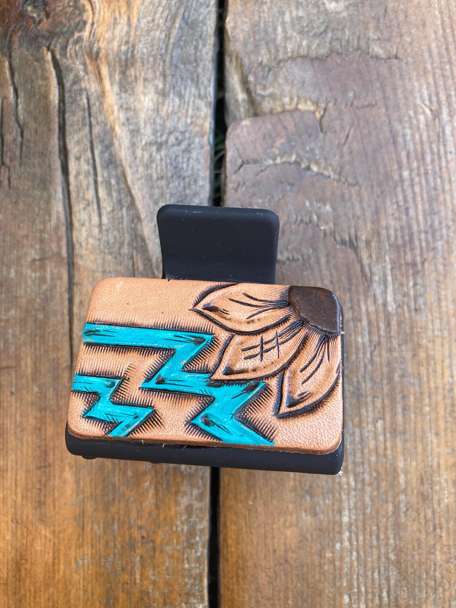 2” Claw Clip With Hand Tooled Leather - Etsy