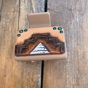 2” Claw Clip With Hand Tooled Leather - Etsy