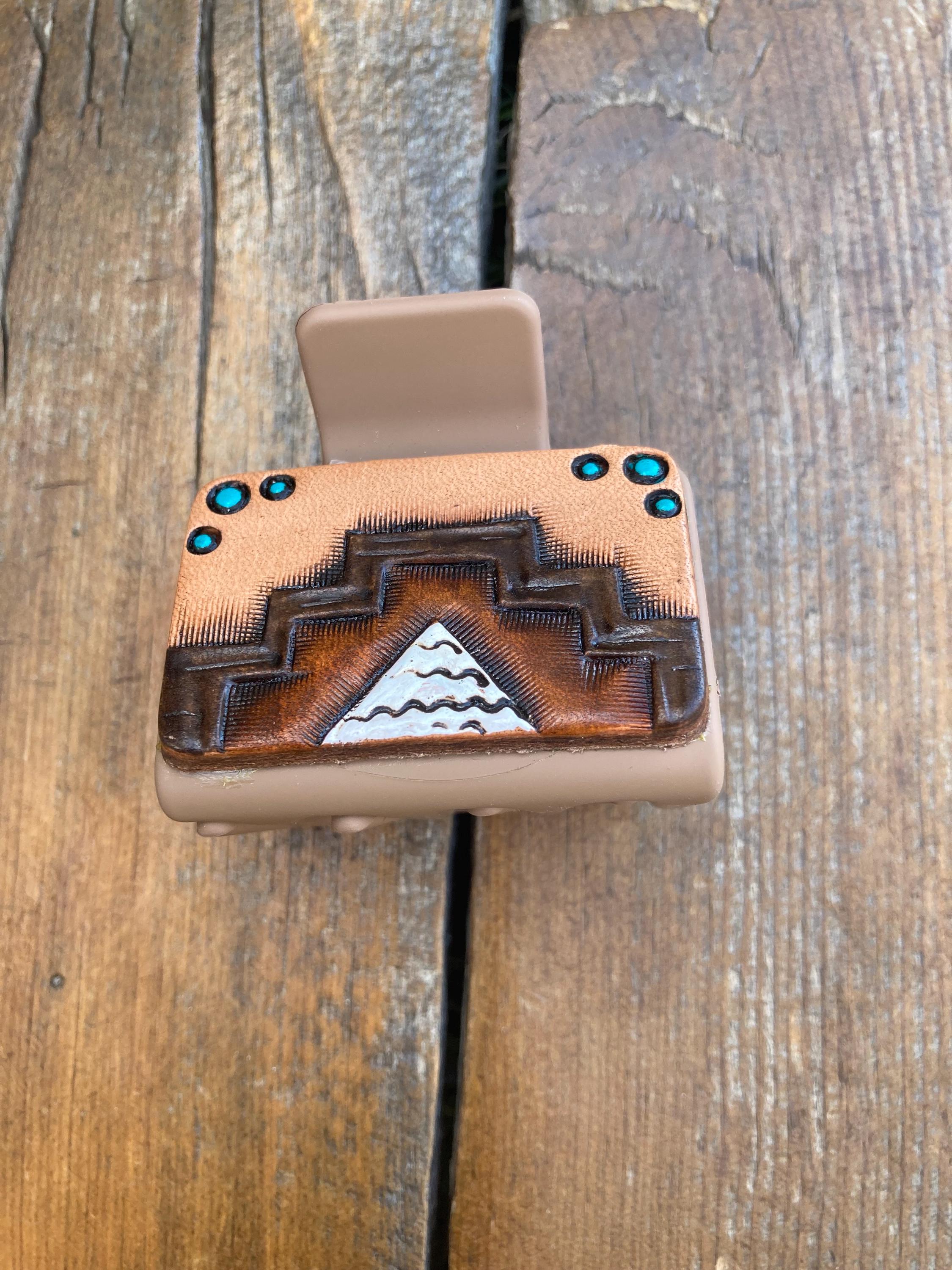 2” Claw Clip With Hand Tooled Leather - Etsy