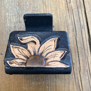 2” Claw Clip With Hand Tooled Leather - Etsy