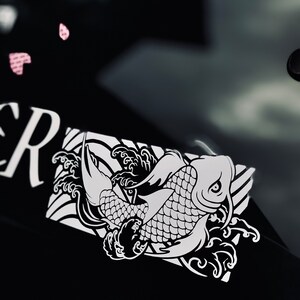 Japanese Koi Fish Decal Bumper Sticker Wave - Etsy