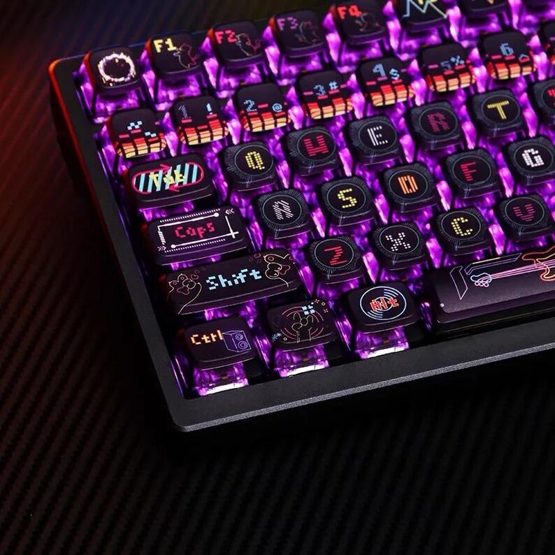 Cat Dance Hertz 130 ASA Keycaps Set Transparent PBT Keyboard Keycap ...
