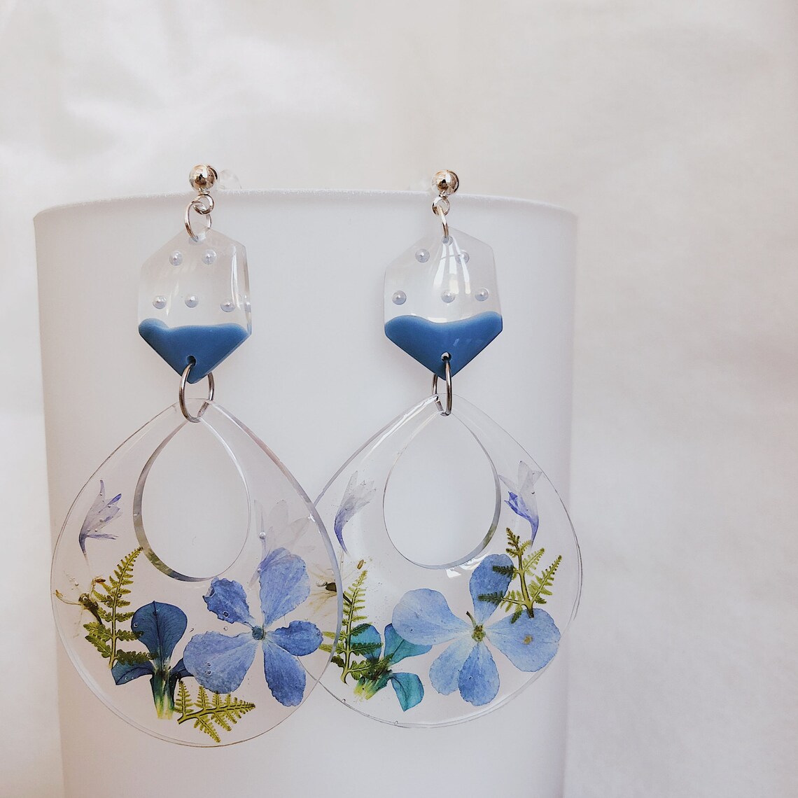 Autumn Series Pressed Wildflower Resin Earrings - Etsy