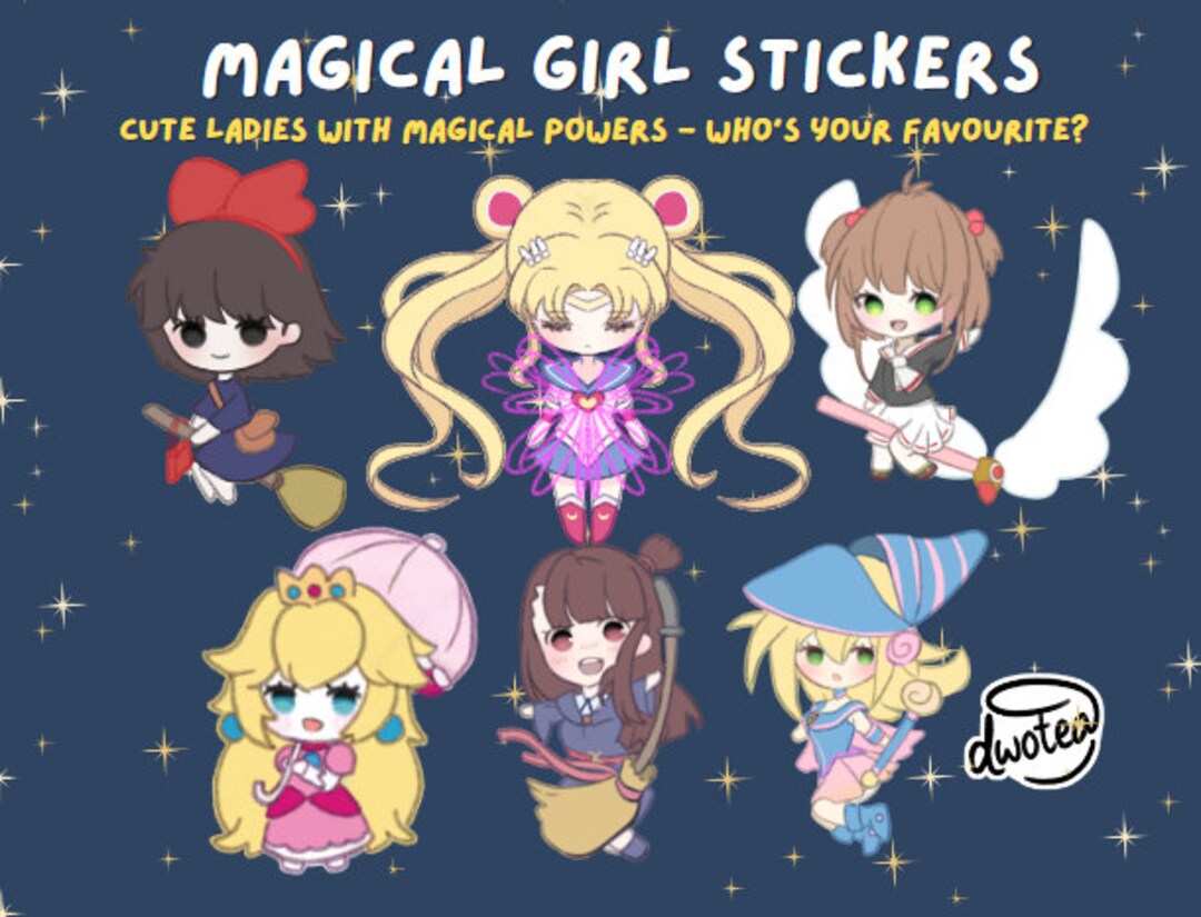 Magical Girls Sticker Pack Paper/vinyl/laminated/holographic Stickers ...