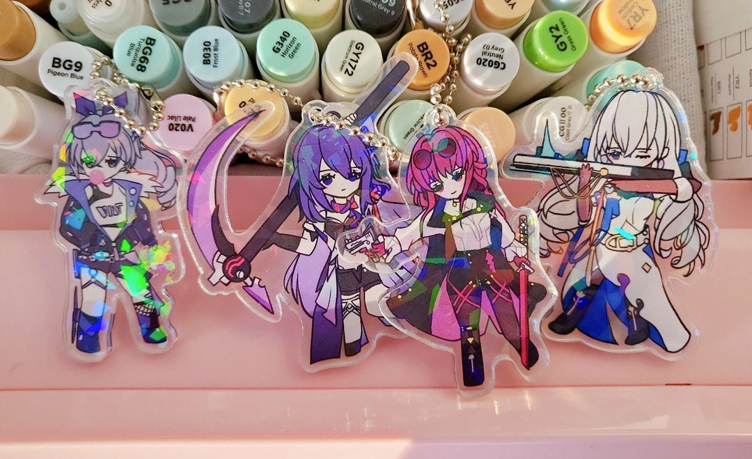 Honkai Star Rail - Bronya, Seele, Kafka, Silverwolf - Keychain Charm ...
