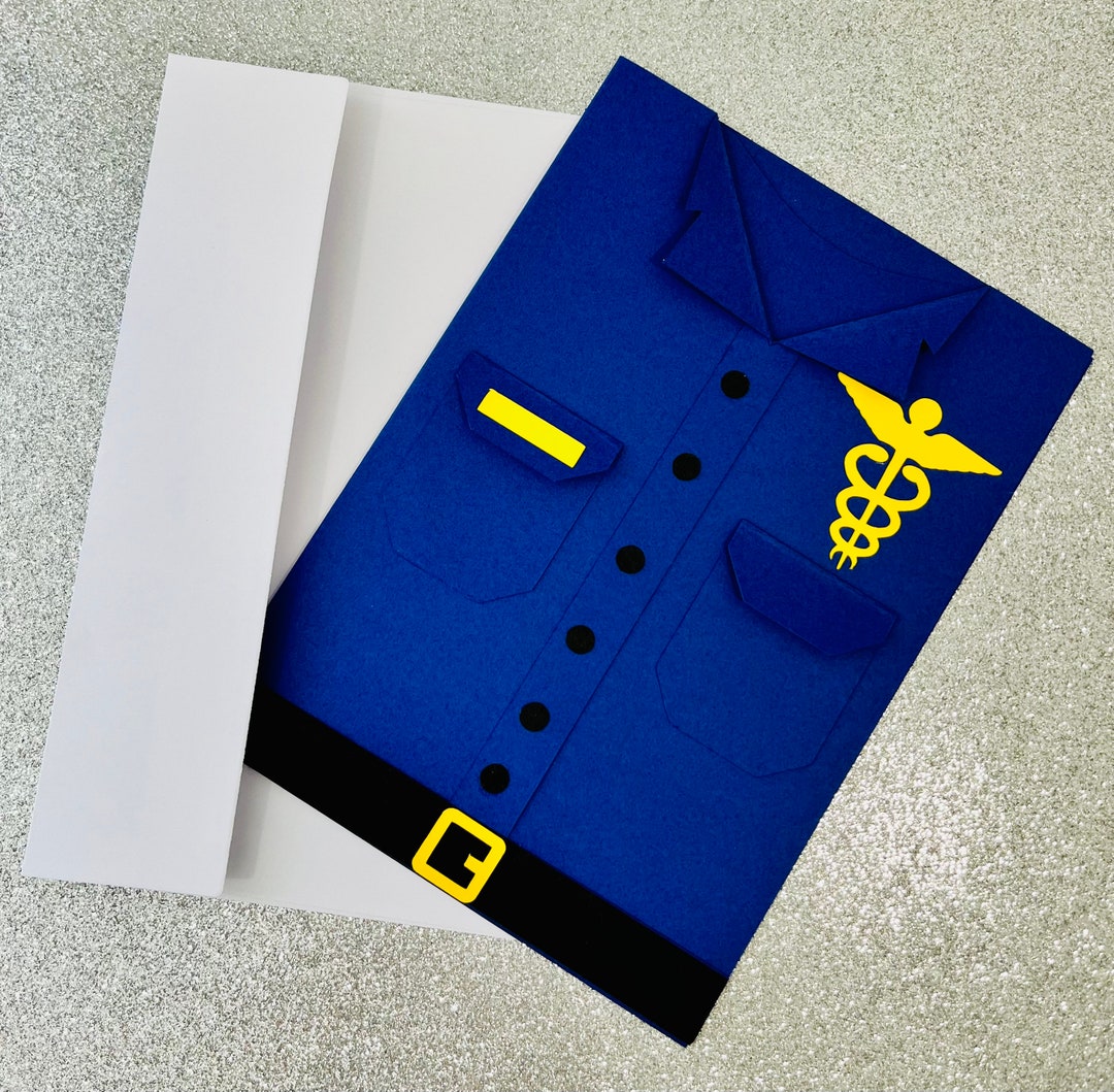 Handmade EMT Uniform Card Emergency Medical Technician First Responder ...