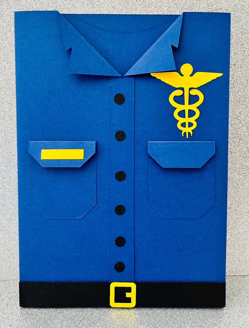 Handmade EMT Uniform Card Emergency Medical Technician First Responder ...