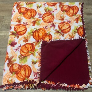 Autumn No Sew Tie Thick Blanket/throw - Etsy