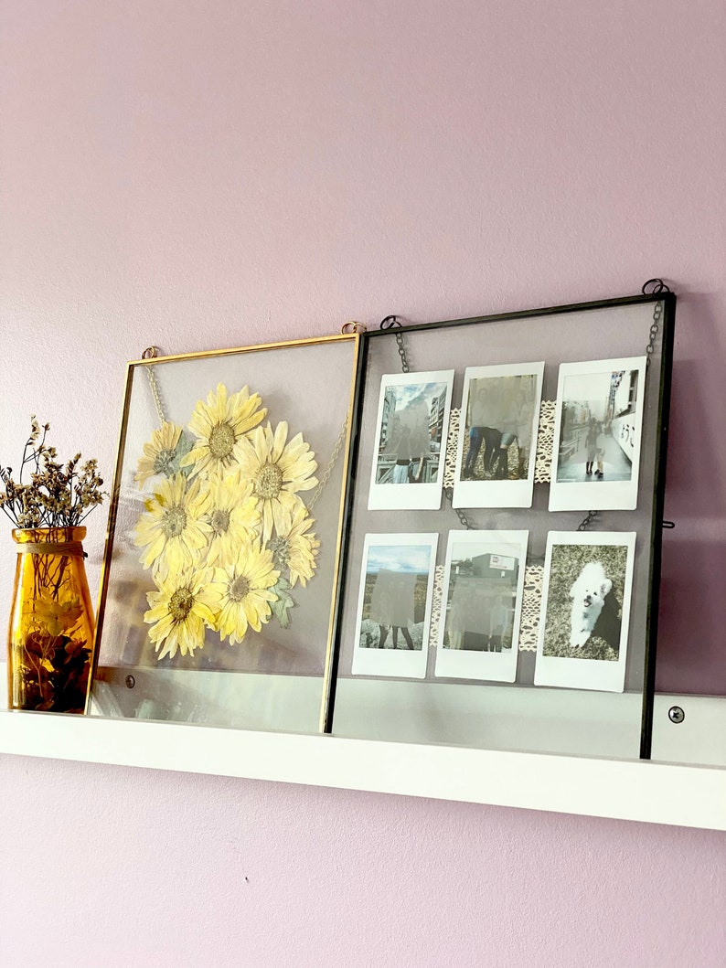 Set of 2 Double Glass Frame for Pressed Flowers Photos and - Etsy
