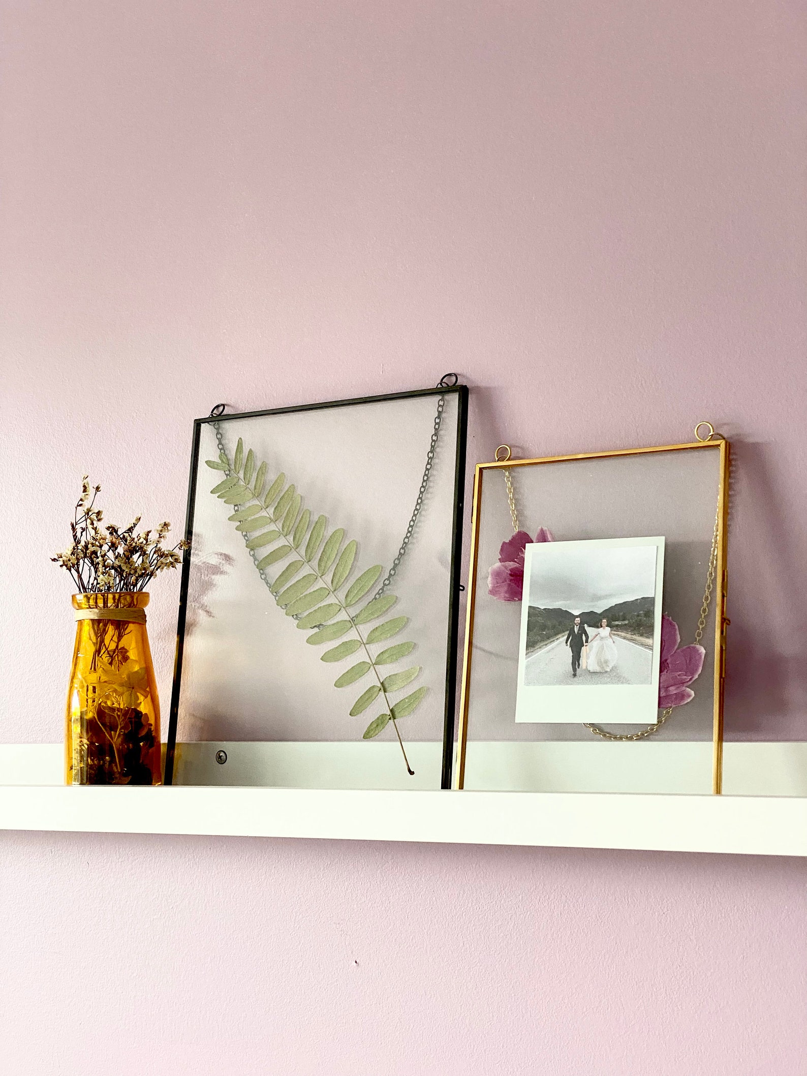 Set of 2 Double Glass Frame for Pressed Flowers Photos and - Etsy