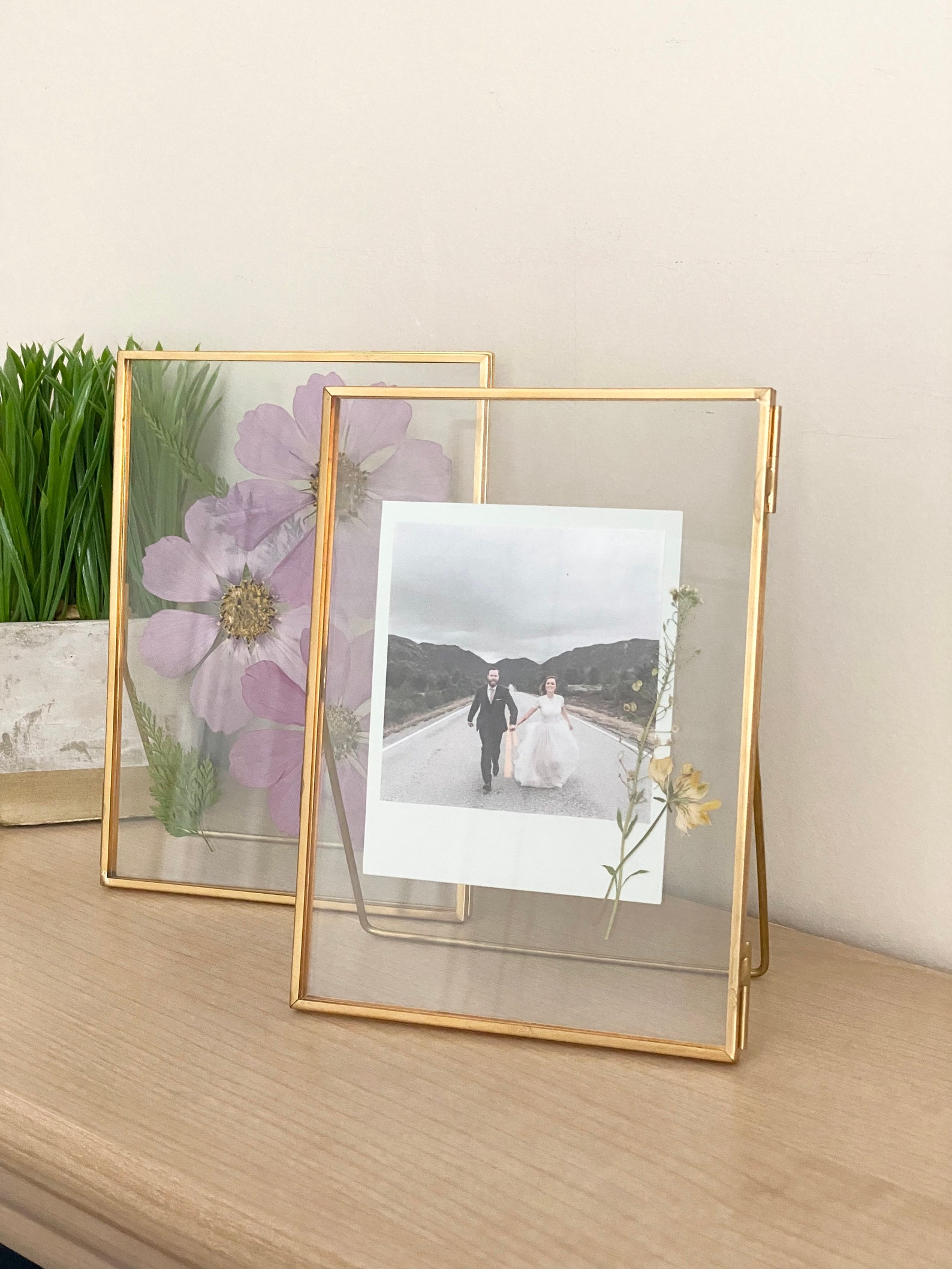 Set of 3 Double Glass Frame for Pressed Flowers Polaroid and - Etsy