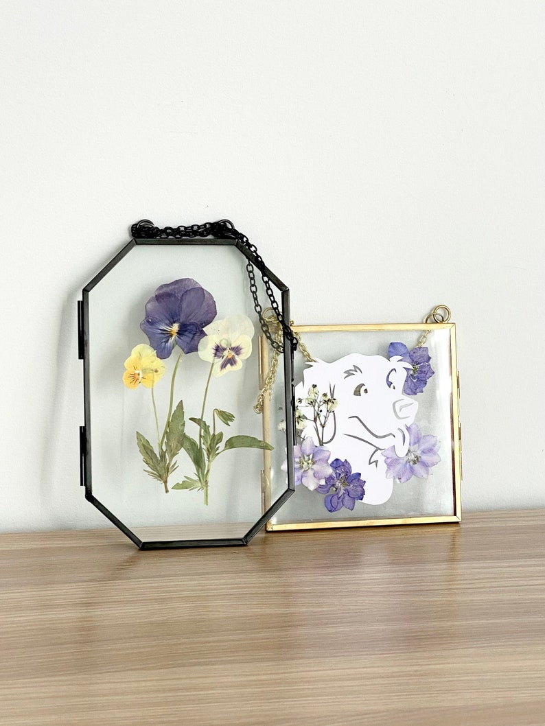 Cute Geometric Double Glass Frames for Keepsakes and Mementoes - Etsy