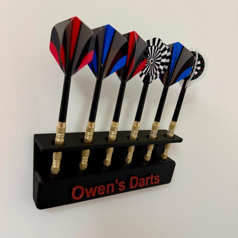 Custom Personalised Customisable Wall Mounted 6 Dart Holder Display ...