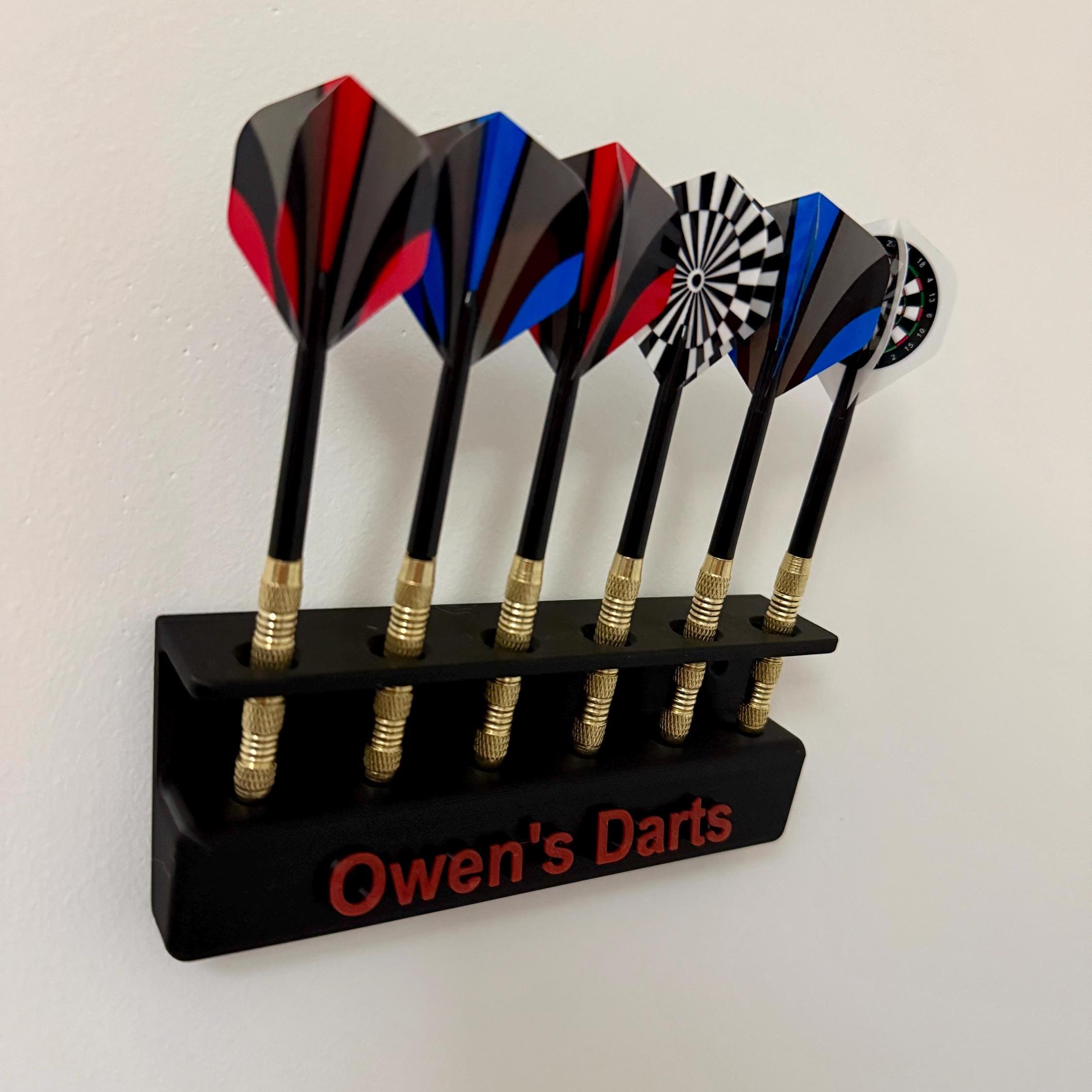 Custom Personalised Customisable Wall Mounted 6 Dart Holder Display ...