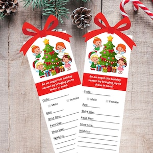 Angel Tree Gift Tag, Giving Tree Gift Tag, Gift Tag Donation Slip, Toy ...