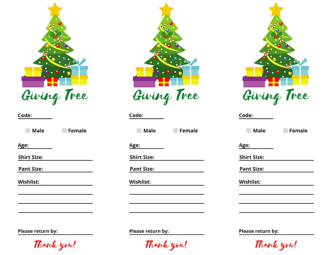 Angel Tree Gift Tag Giving Tree Gift Tag Gift Tag Angel Etsy